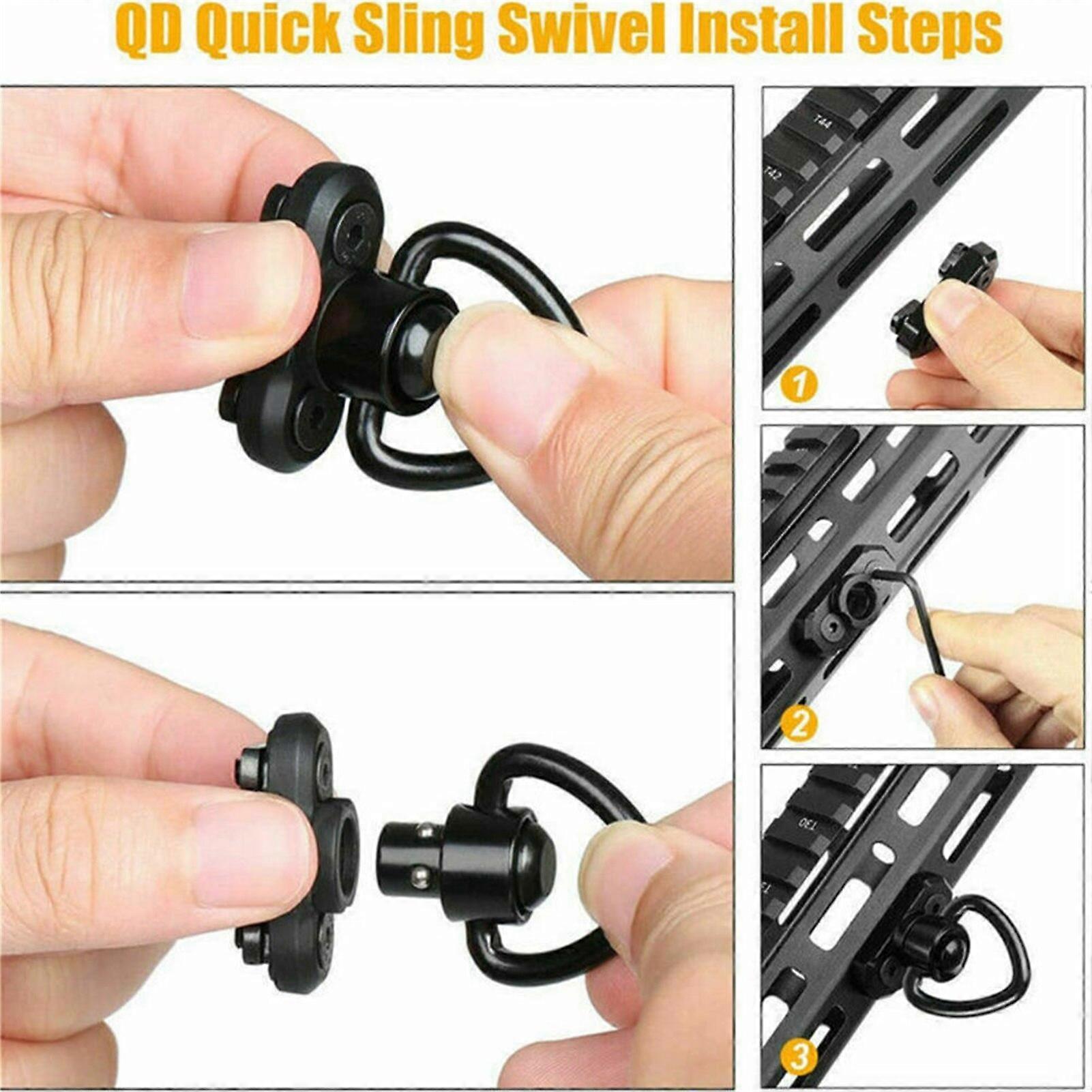QD Sling Swivel QD Sling Metal Mount Adapter Quick Detach Push Button ...