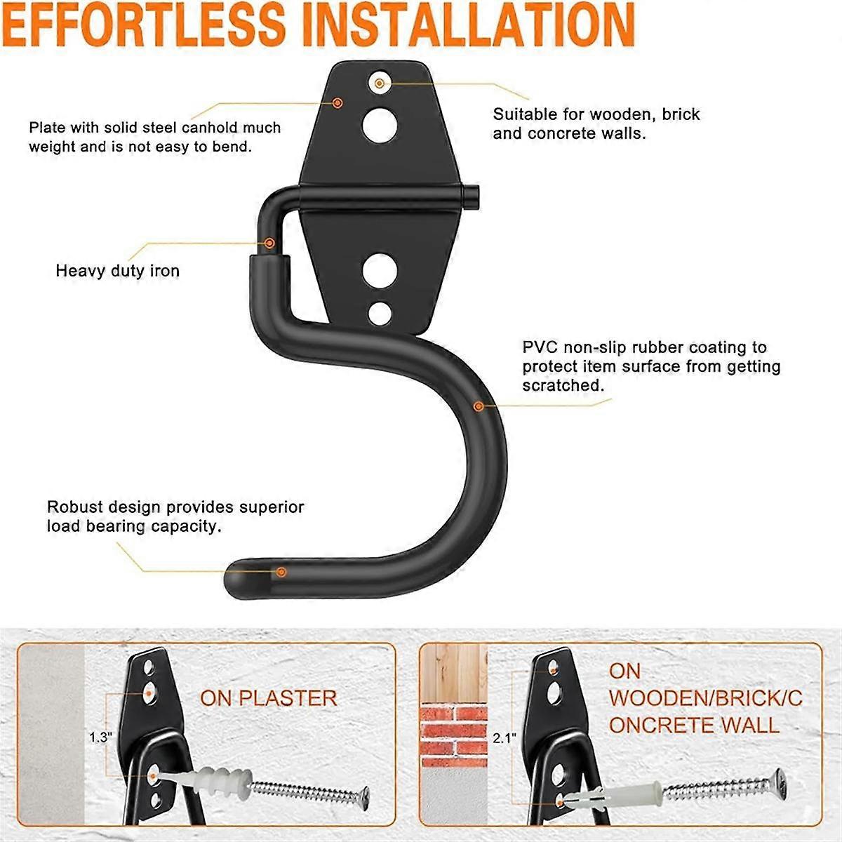 6 Pack Metal Garage Hooks, Heavy Duty S Hooks Tool Hangers for Garage ...