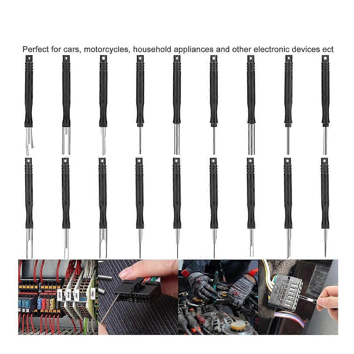 Terminal Removal Tool Kit, 18PC Pin Extractor Tool Set Depinning Tool ...