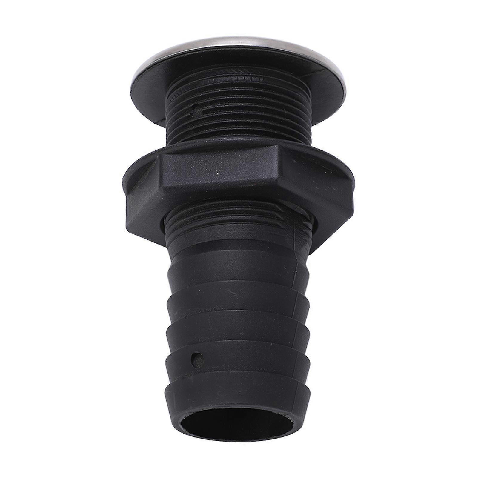 1 1/2in Through Hull Drain Straight Black with Stainless Steel Cover ...