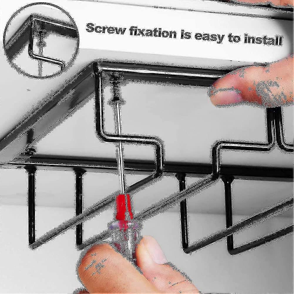 Hanging Glass Rack - Wine Glass Rack With 5 Rails For 10-15 Glasses ...