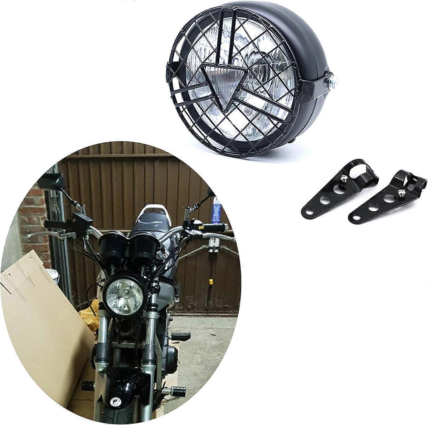 Universal Motorcycle Headlight, 6 '' Halogen Headlight with Lampshade ...