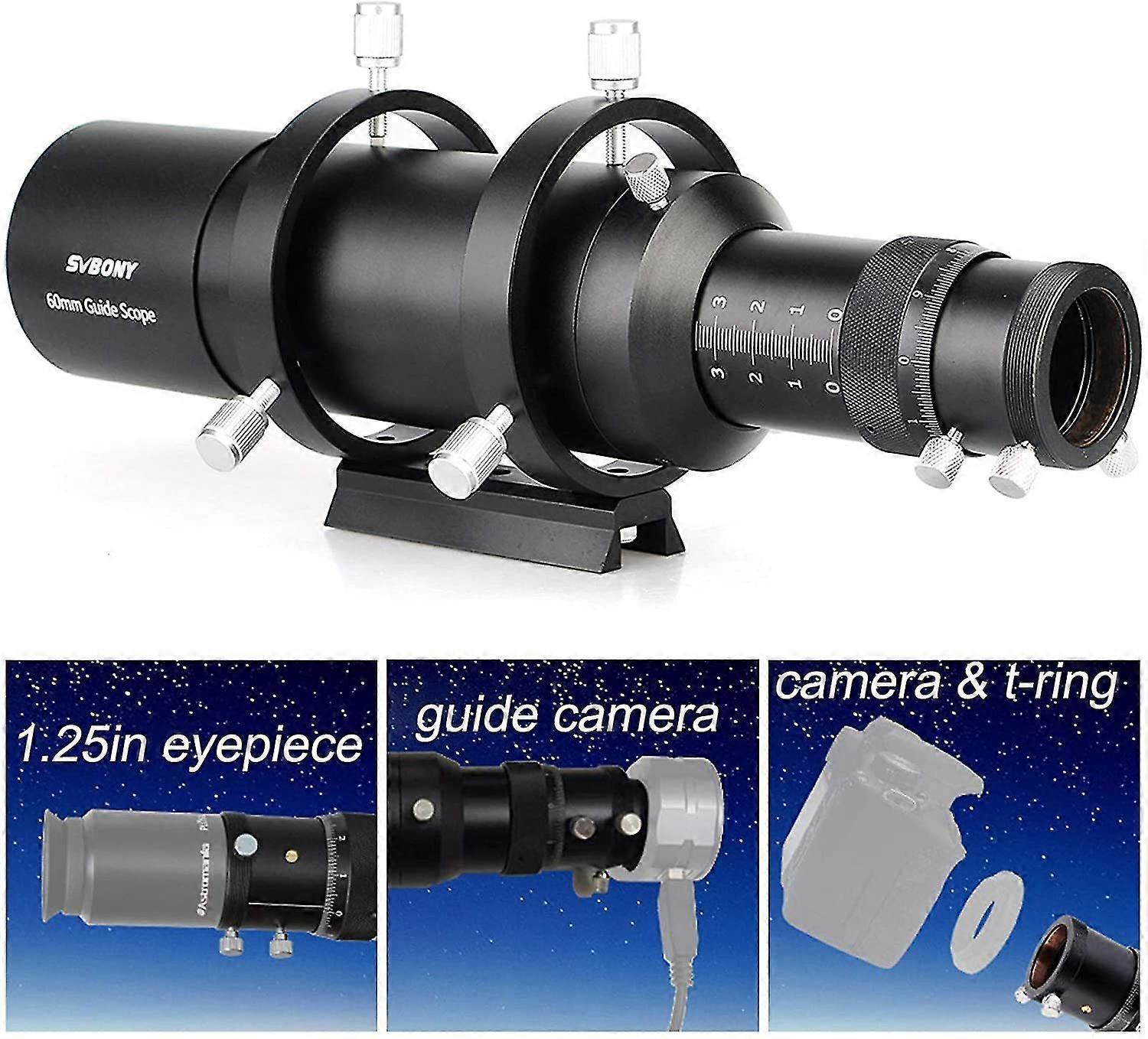 Svbony SV106 Guiding Telescope 60mm, F4 Telescope Guide Scope with ...