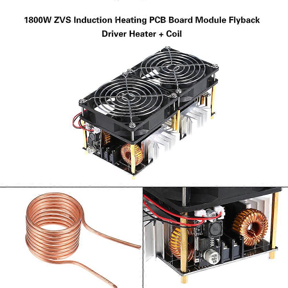 1800W 40A 12V-48V ZVS Induction Heating Board Module DIY Flyback Driver Heater Good Heat ...