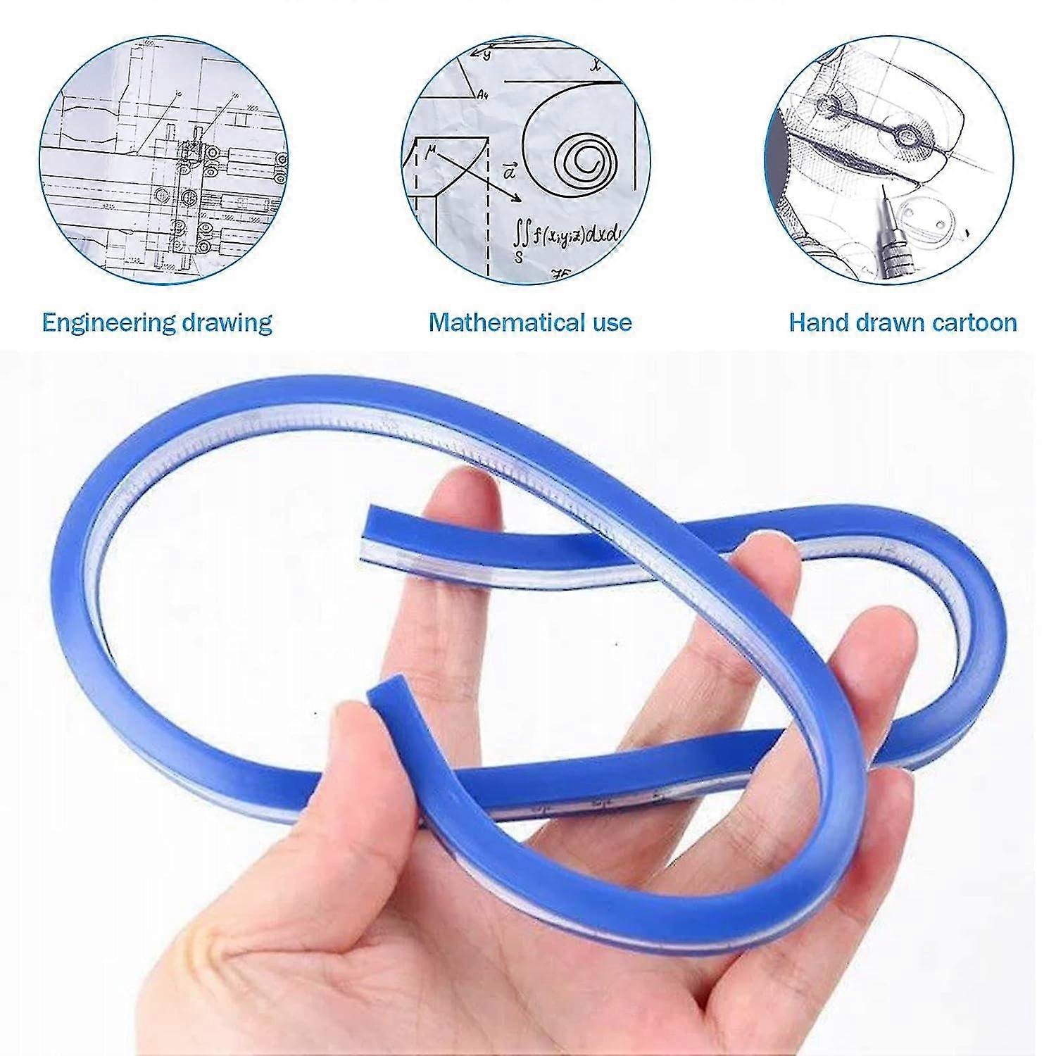 Flexible Ruler, 50cm Pvc Ruler, Bendable Curve Ruler Clearly Flexible ...