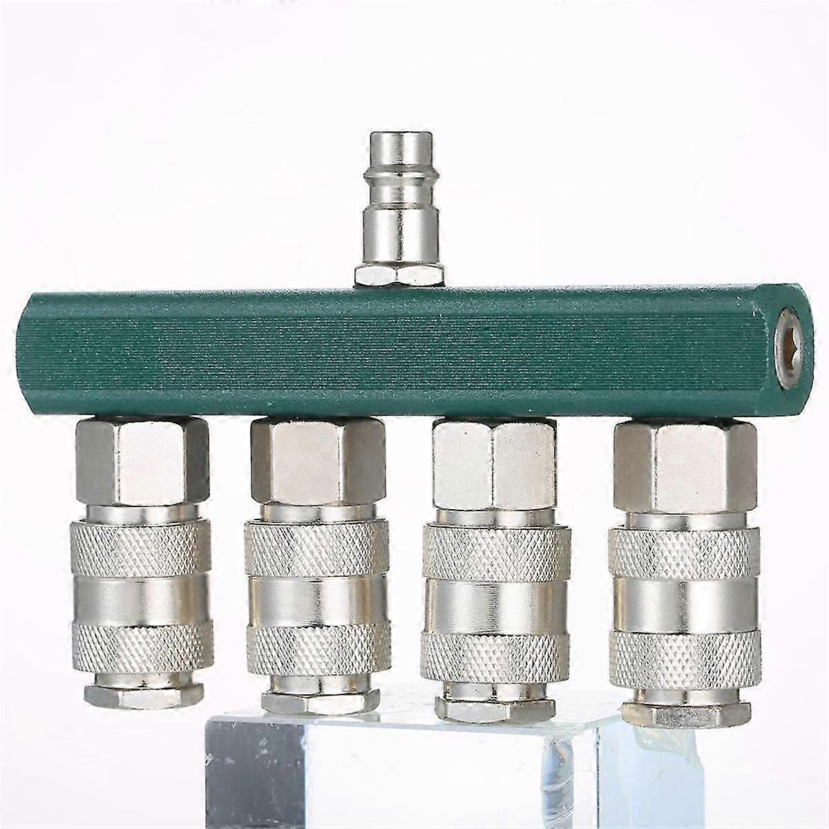 Air Compressor Splitter with 4 Couplers & 1/4Inch NPT Plug 1/4Inch NPT ...