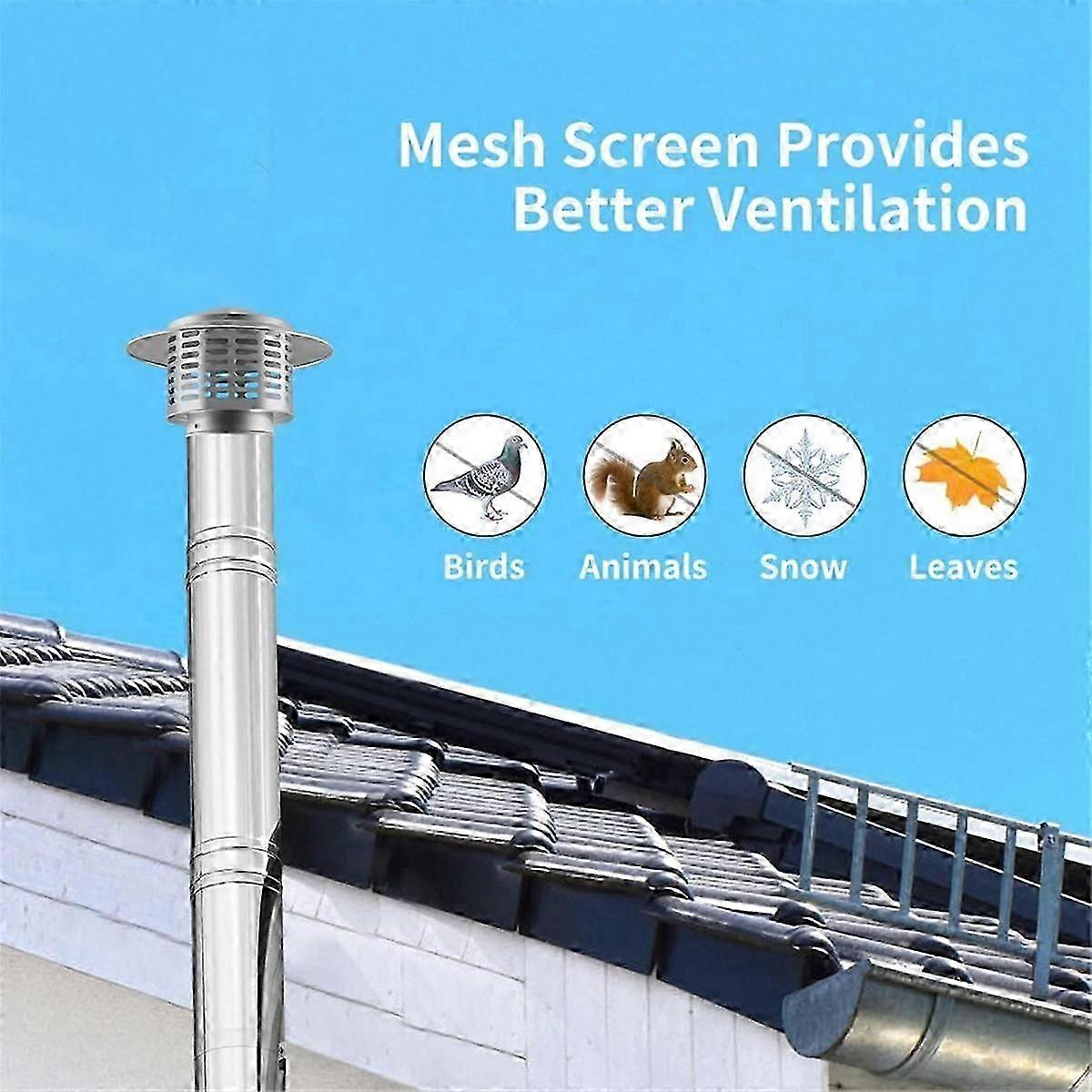 Round Chimney Cap Stainless Steel Tapered Top Chimney Cap with Screen ...