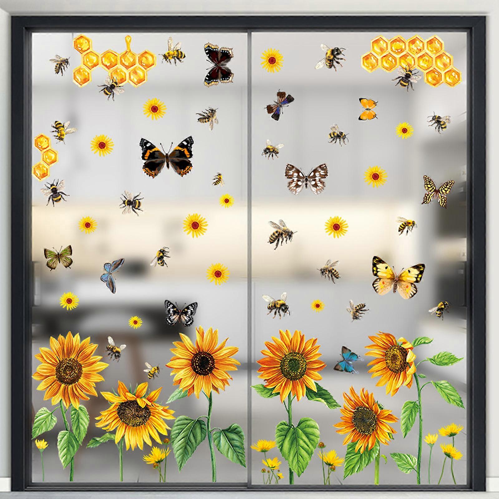 9 Sheets Colorful Spring Window Decorations PVC Sticker Decal for Shop ...