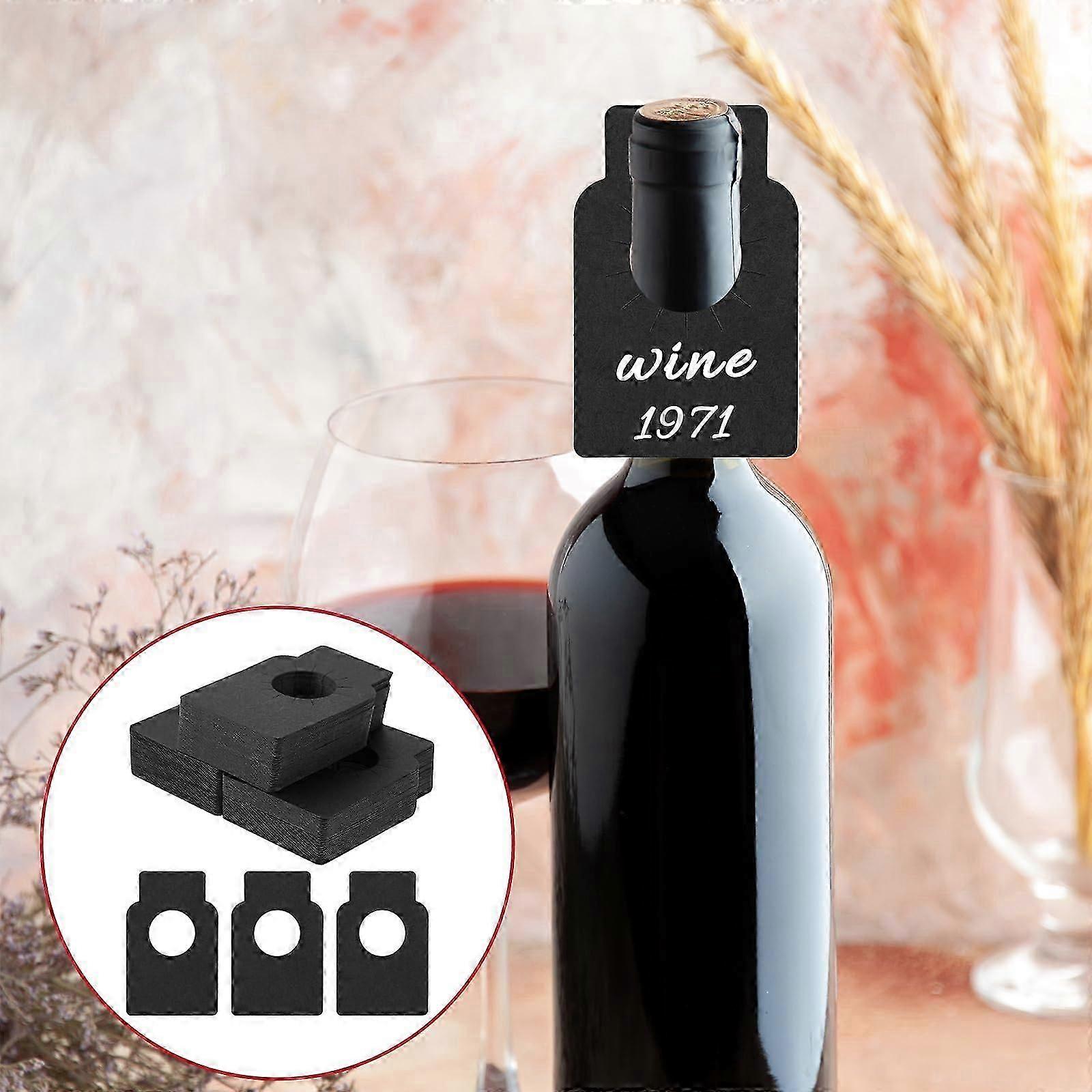 300 Pack Kraft Wine Bottle Tags for Cellar Collection, Disposable black ...