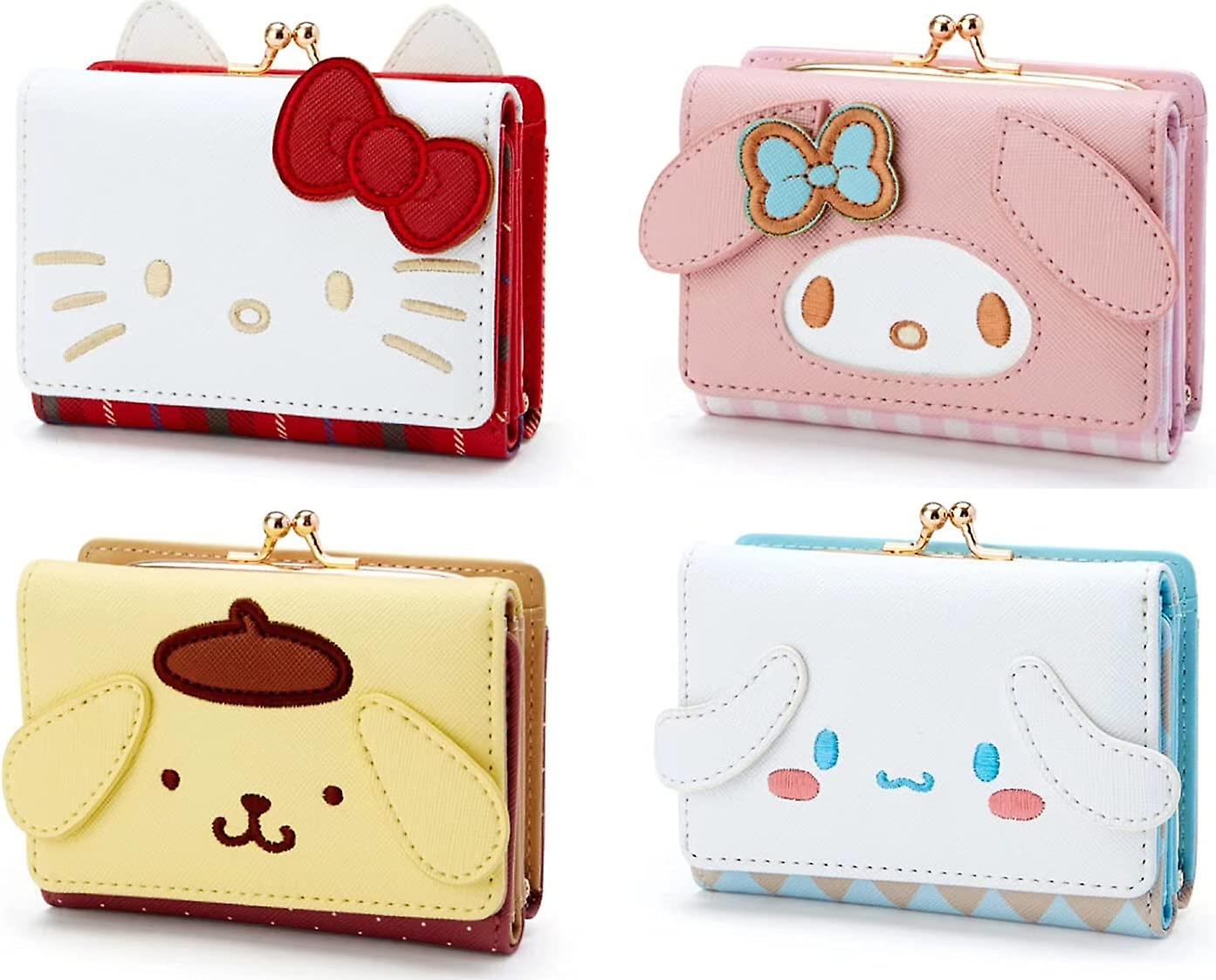 Cute Cartoon Cinnamoroll Small Wallet Short Ladies Girls Purses Pu ...