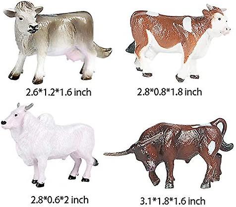 12 Pcs Miniature Cattle Figurines Set Mini Cow Models Realistic Plastic ...