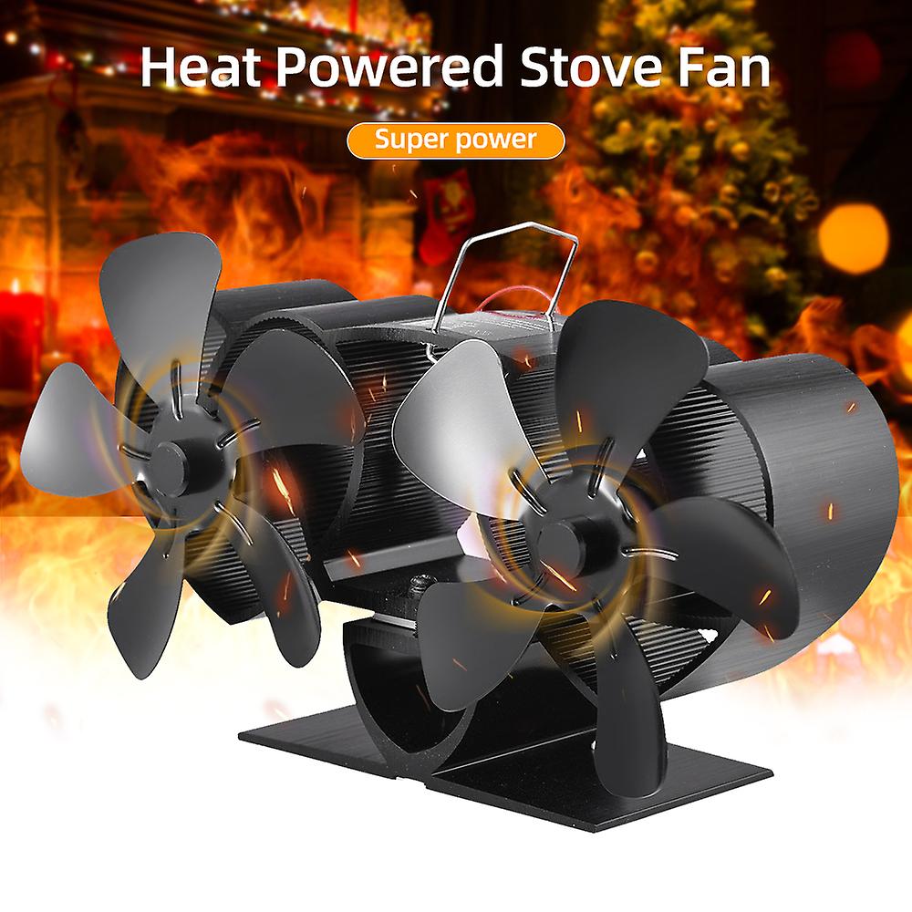 Dual-motor Stove Fan 10 Blades Heat Powered Stove Fan Fireplace Fan Non ...