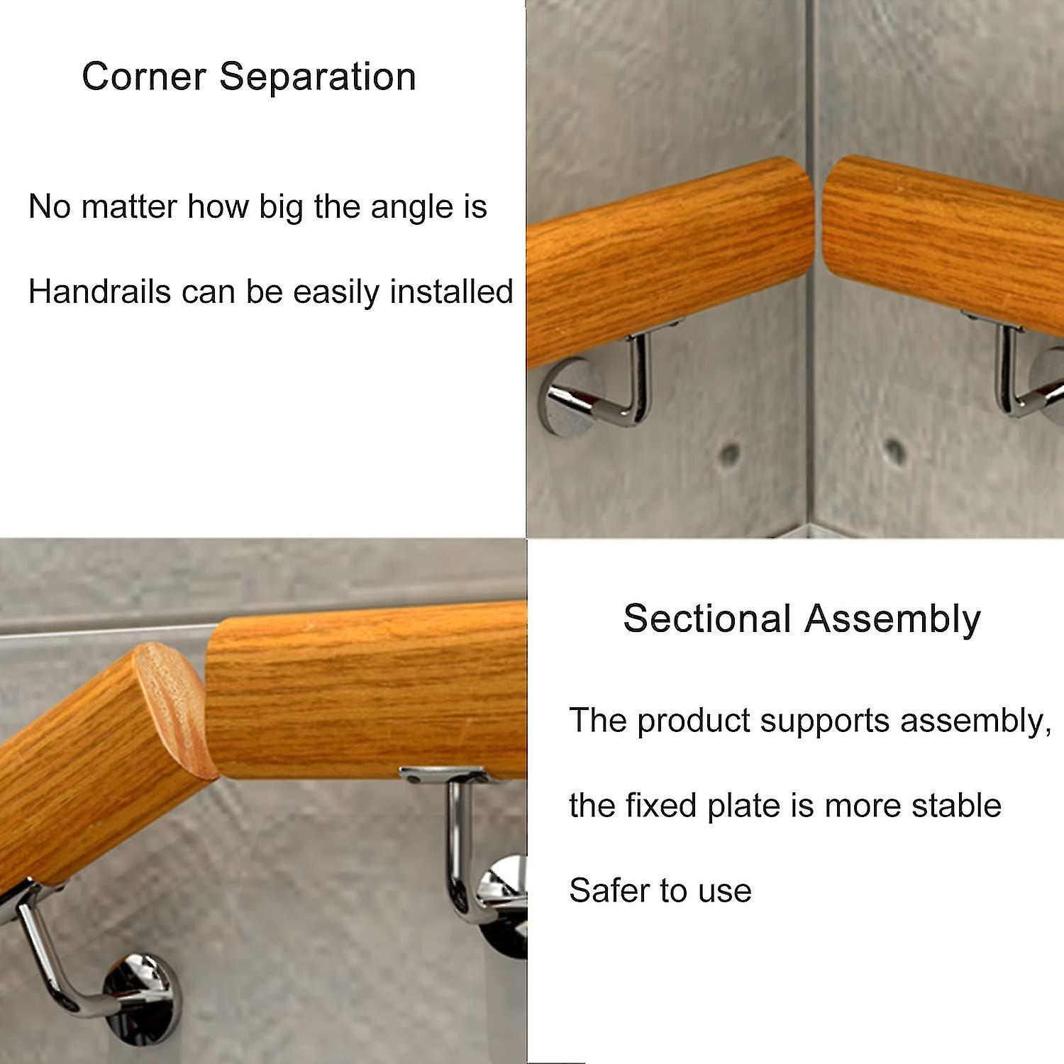 12in Wooden Handrails Non-slip Staircase Handrail For Elderly Pine ...