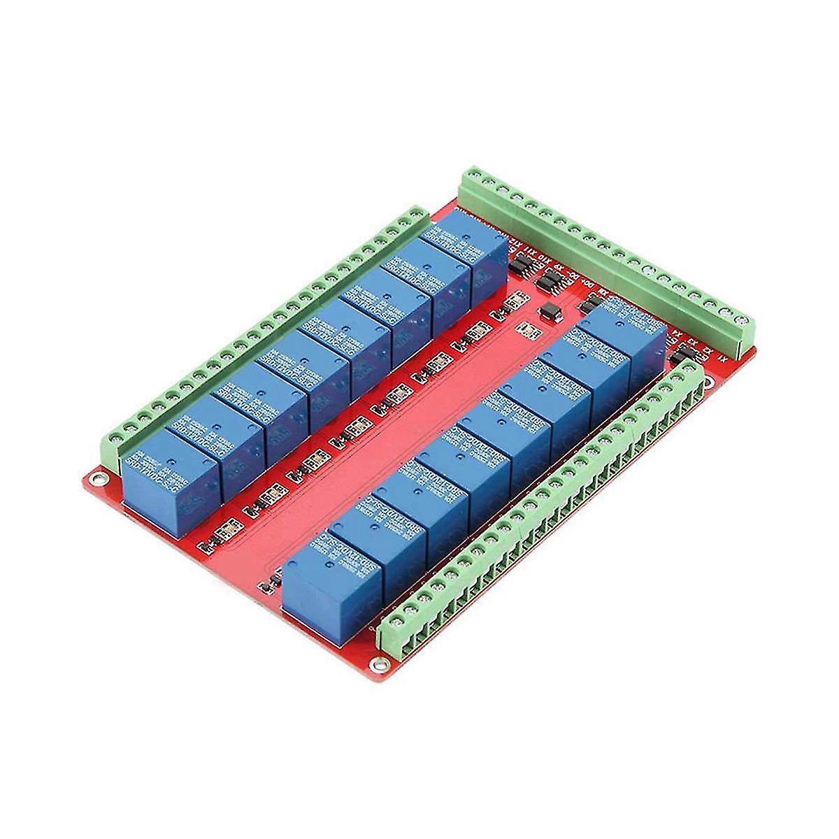 24v Isolated 16-channel Relay Control Module High/low Level Trigger 16 ...