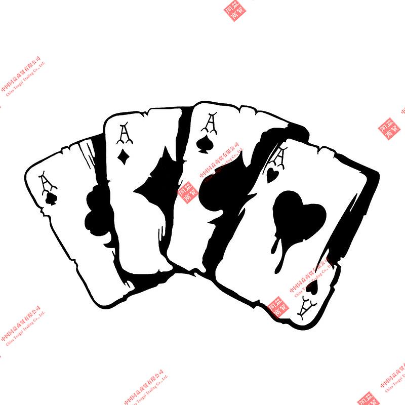 Funny Car Sticker Retro Poker Joker Skeleton Spades Ace Anime Decal ...