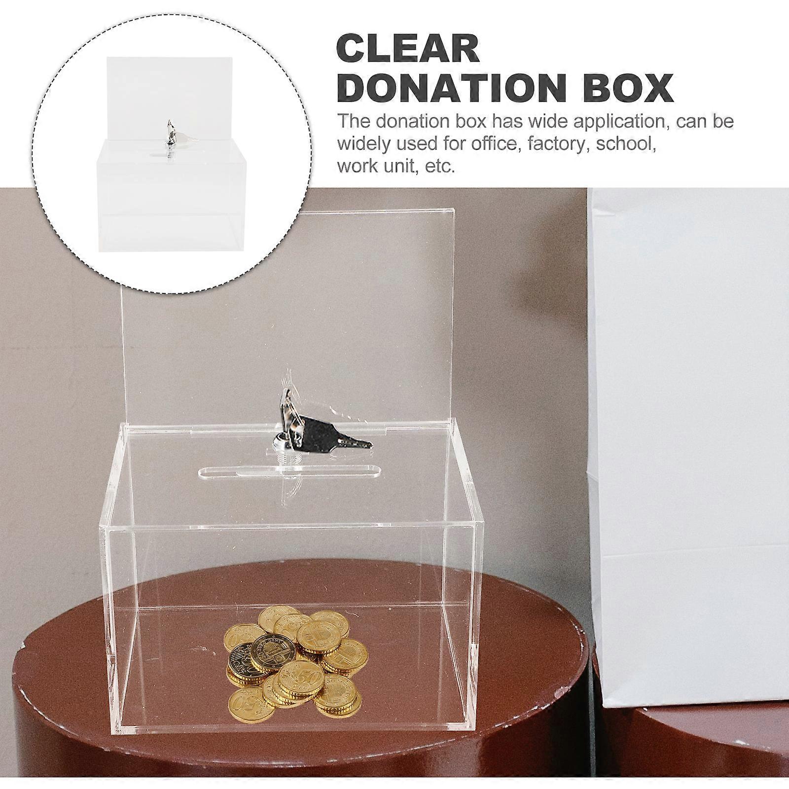 Clear Donation Box Suggestion Box with Lock Complain Letter Box ...