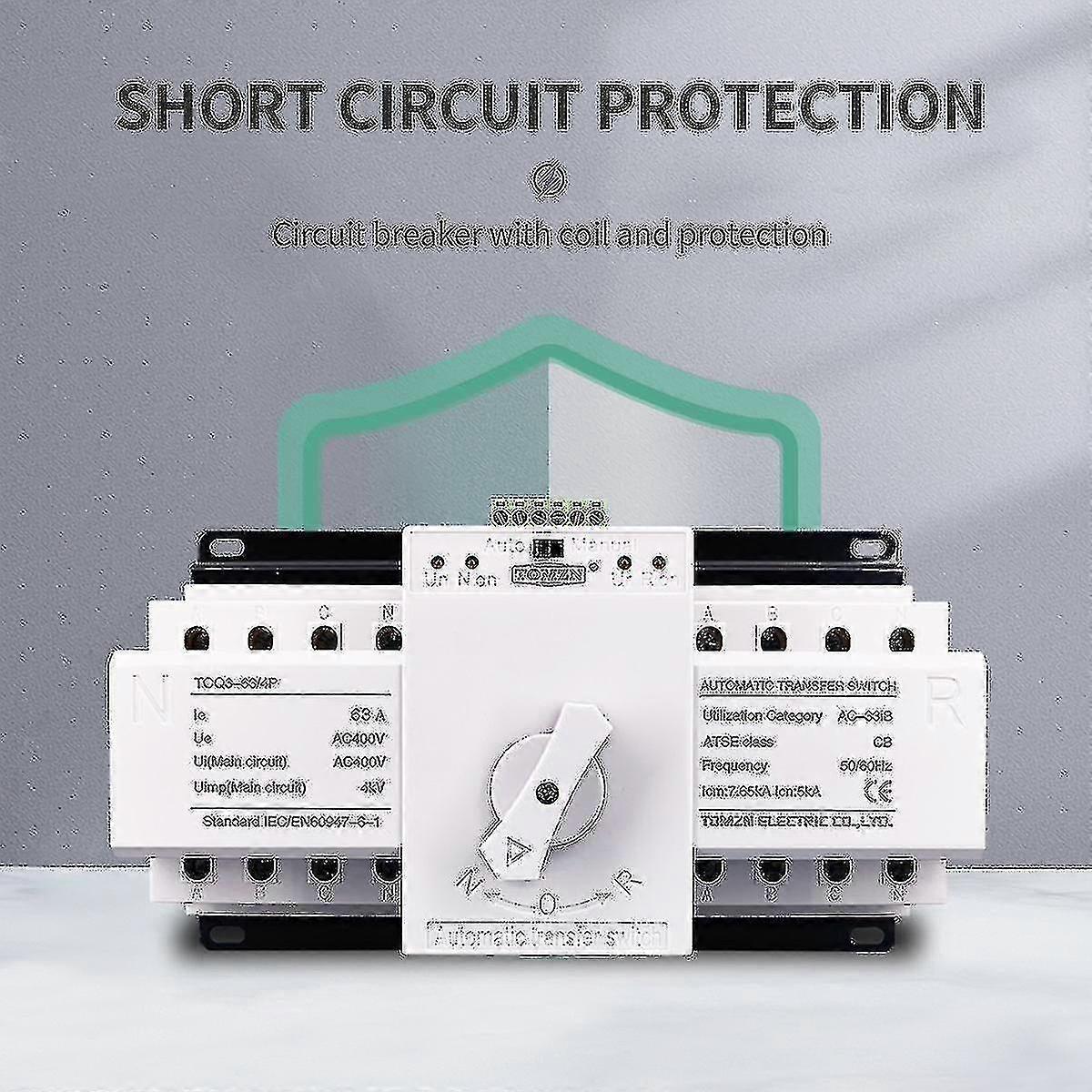 4p 63a Mcb Type Dual Power Automatic Transfer Switch Ats Hk | Fruugo UK