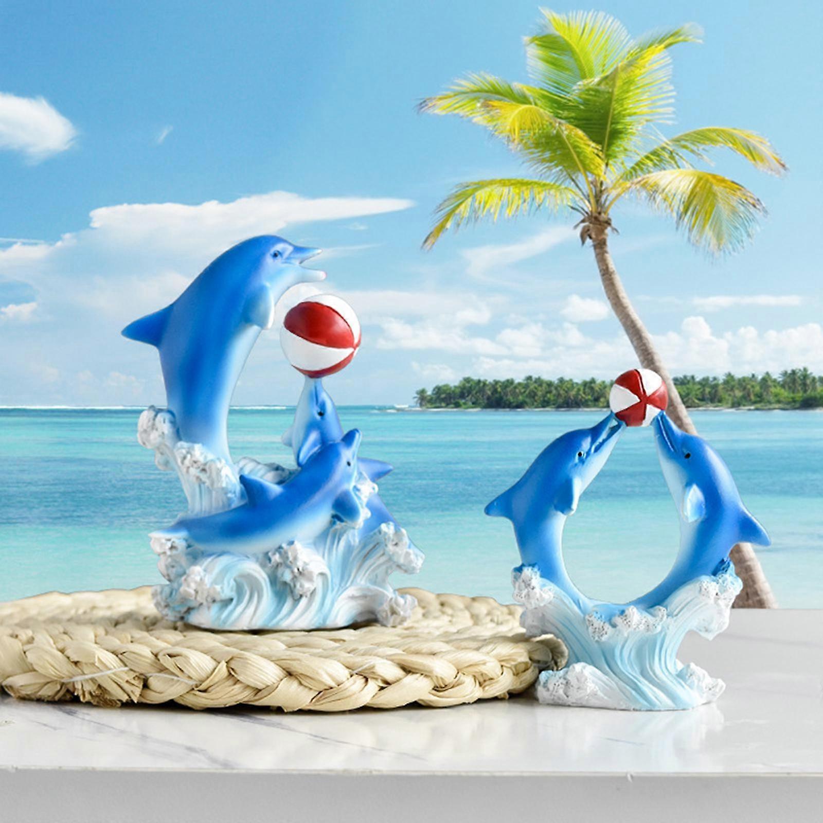 Dolphin Statue Figurine Resin Figure Ornament Farmhouse Sea Animal ...