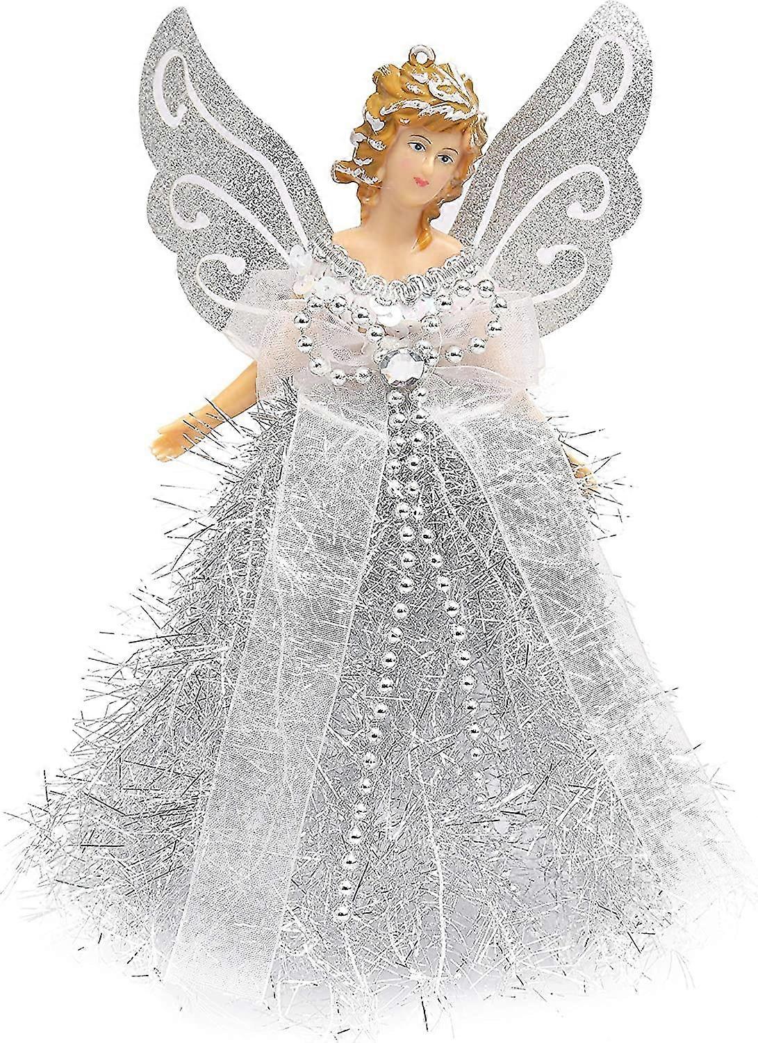 Silver Plastic Angel Tree Topper 19.5 X 8 Cm - Angelsilver | Fruugo UK