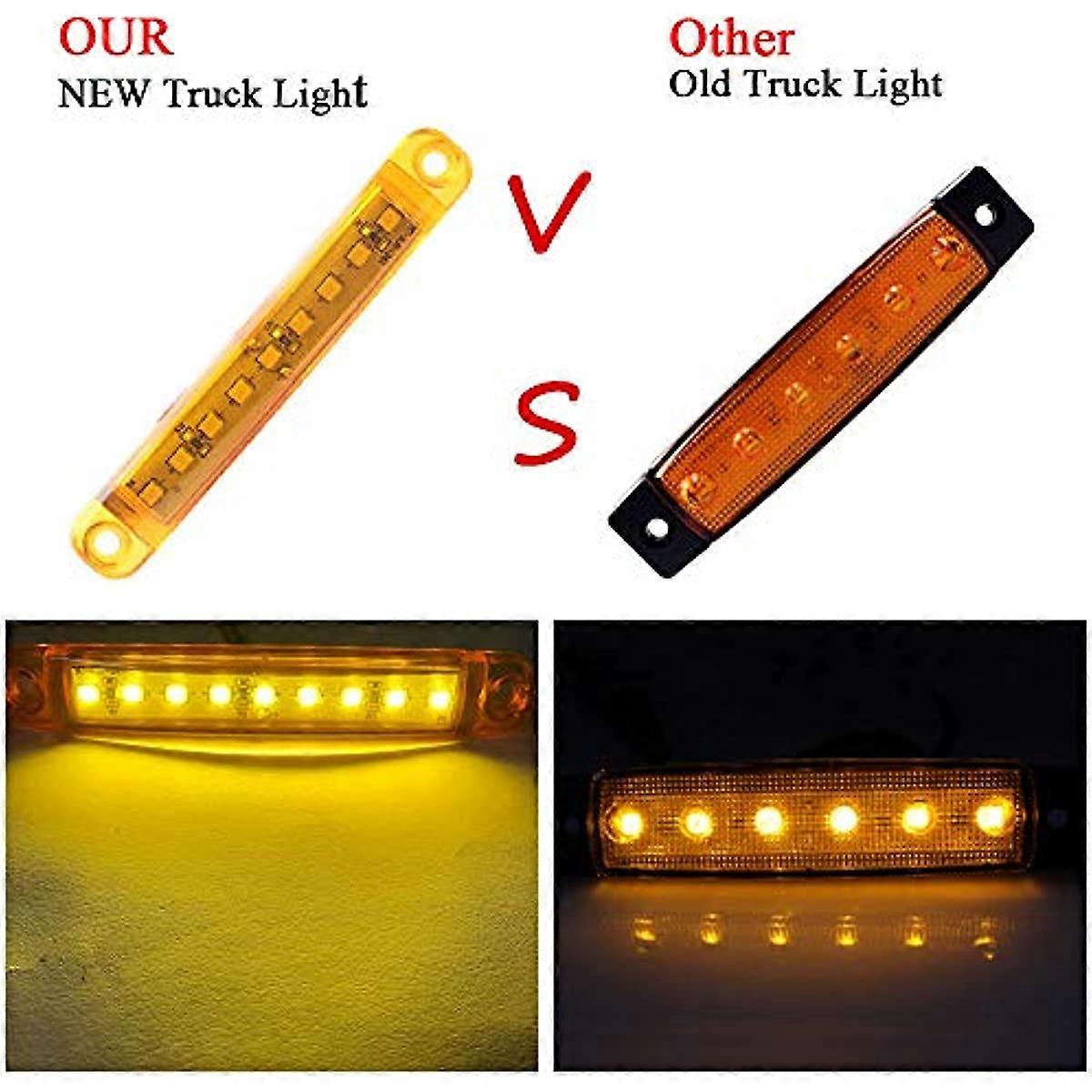 10Pcs 12-24V 9LED Side Marker Indicator Lights Trailer Truck Lorry ...