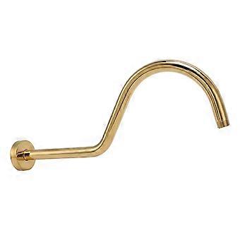Npt Shower Head Extension Arm Brushed Gold S Shaped Gooseneck Stainless ...