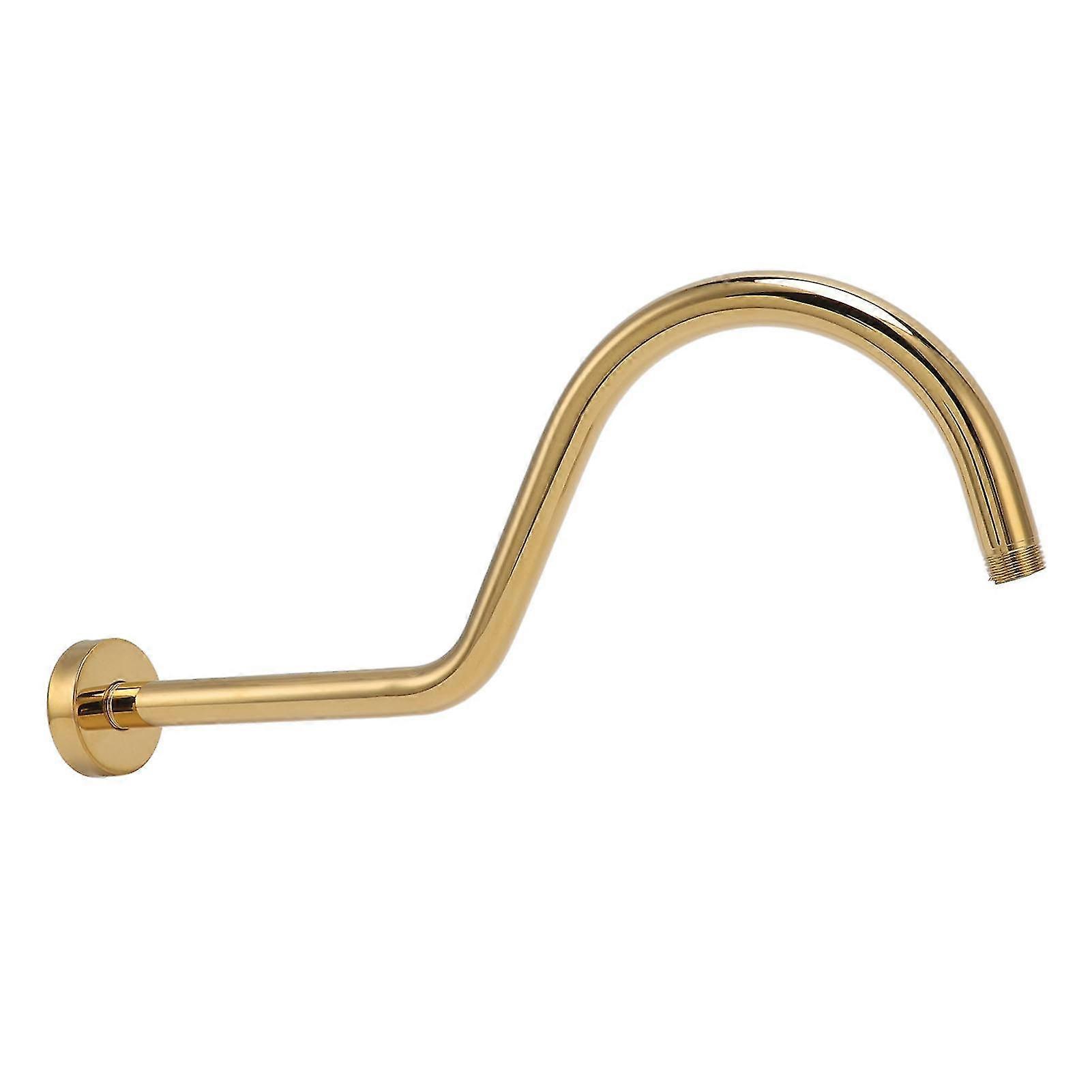 Npt Shower Head Extension Arm Brushed Gold S Shaped Gooseneck Stainless ...