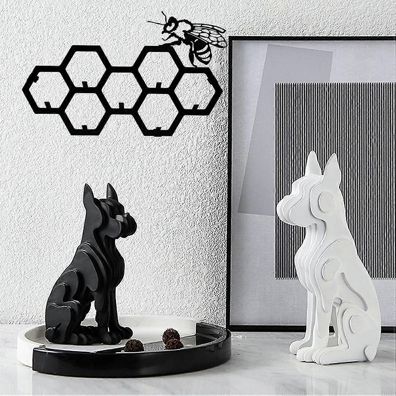 Metal Bee Coat Rack Wall Mounted, Bee With Honeycomb Metal Art Wall ...