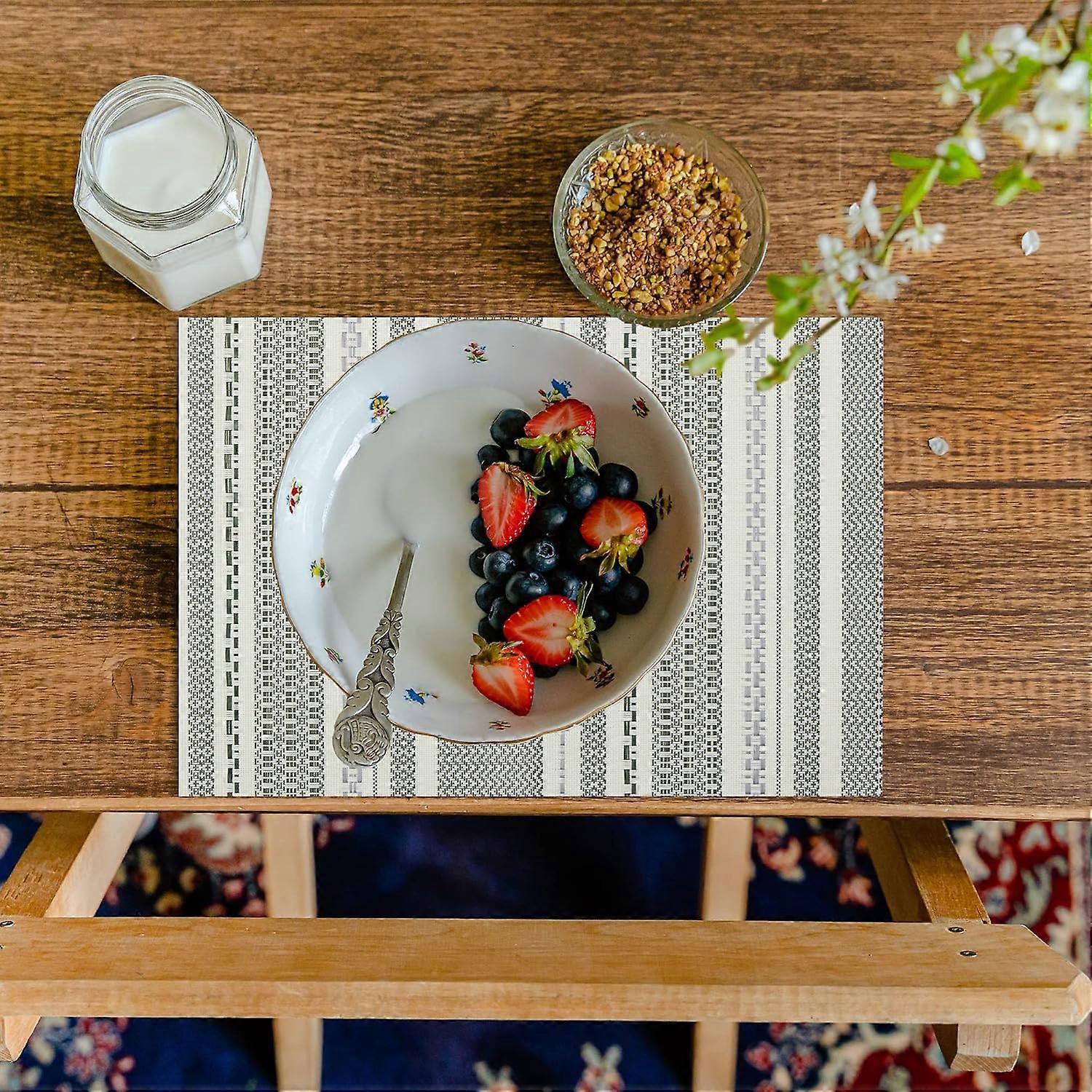 Green Placemats Set of 4,Vinyl Table Place Mats Heat Stain Resistant ...