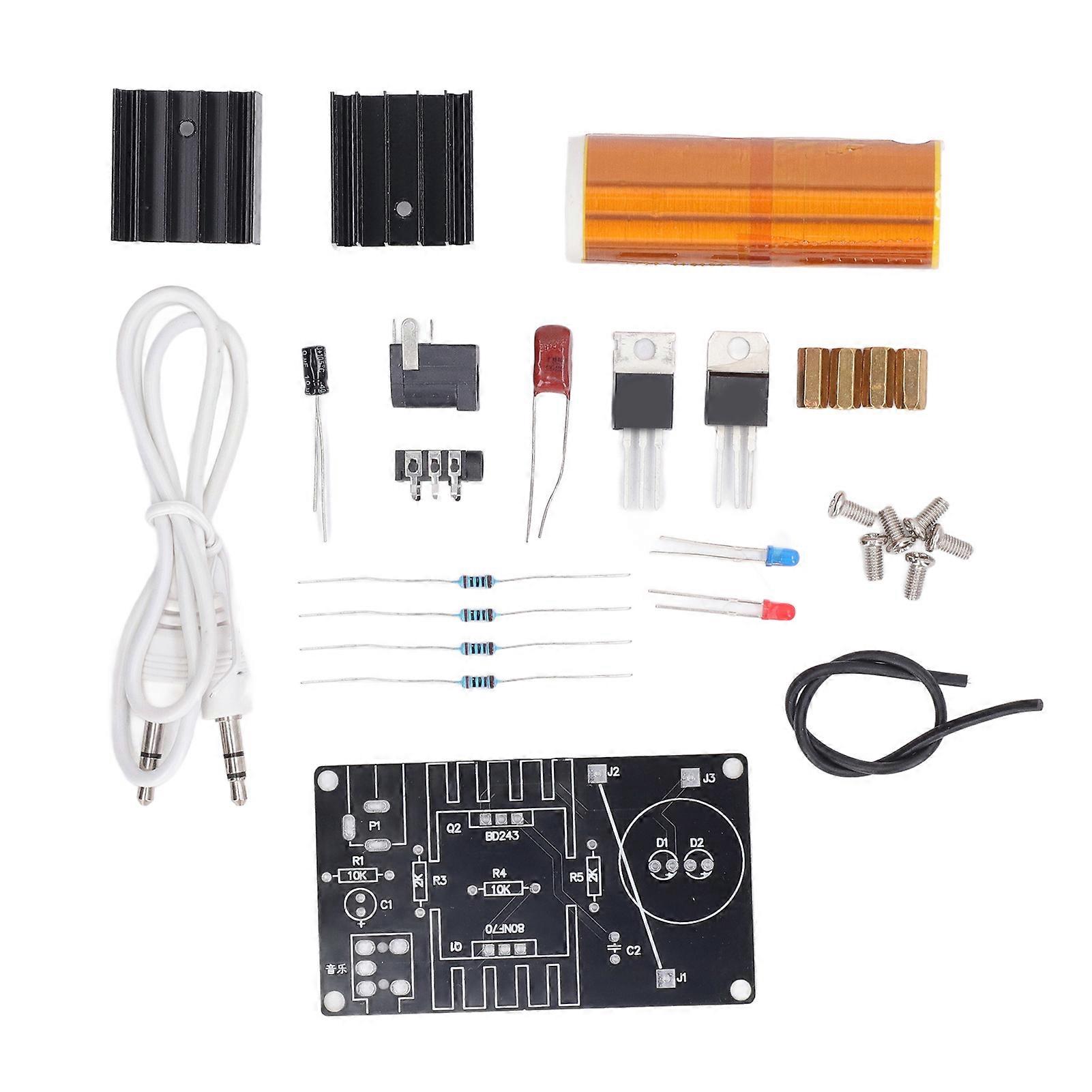15W Mini Music Tesla Coil Kit DIY Mini Tesla Coil Plasma Speaker Kit ...