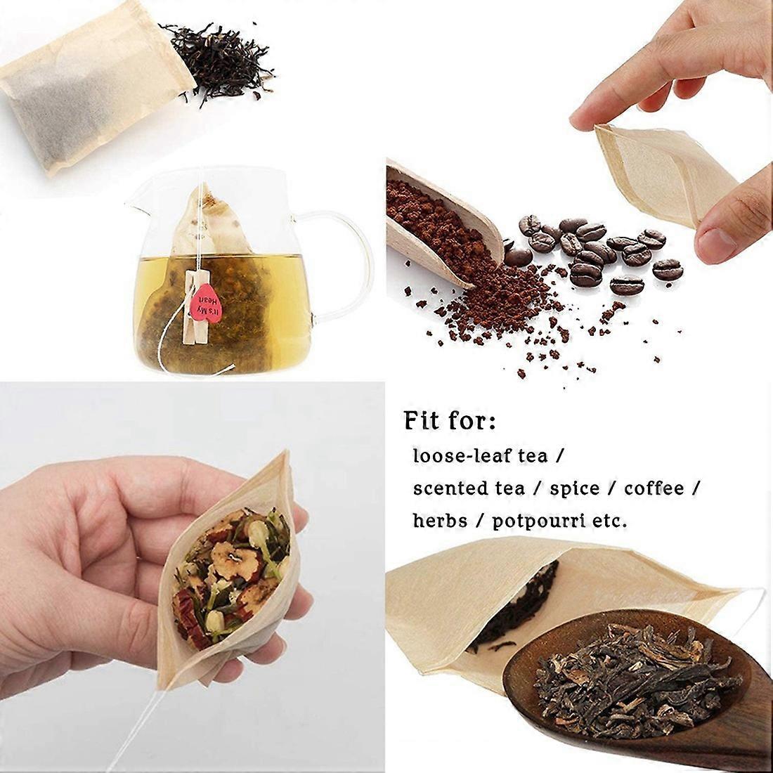 600 Pcs Disposable Tea Filter Bags,Natural Material Drawstring Seal Tea ...