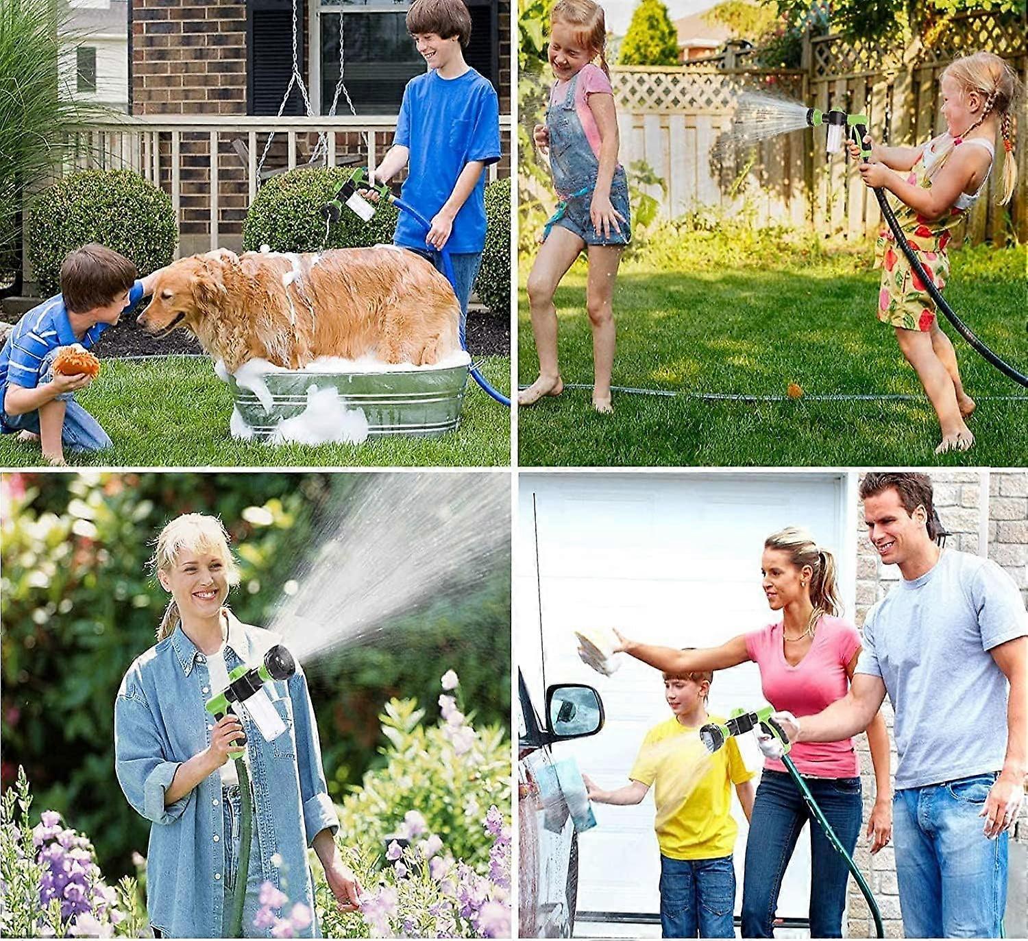 Garden Hose Foam Sprayer, 8 Patterns High Pressure Nozzles Watering ...