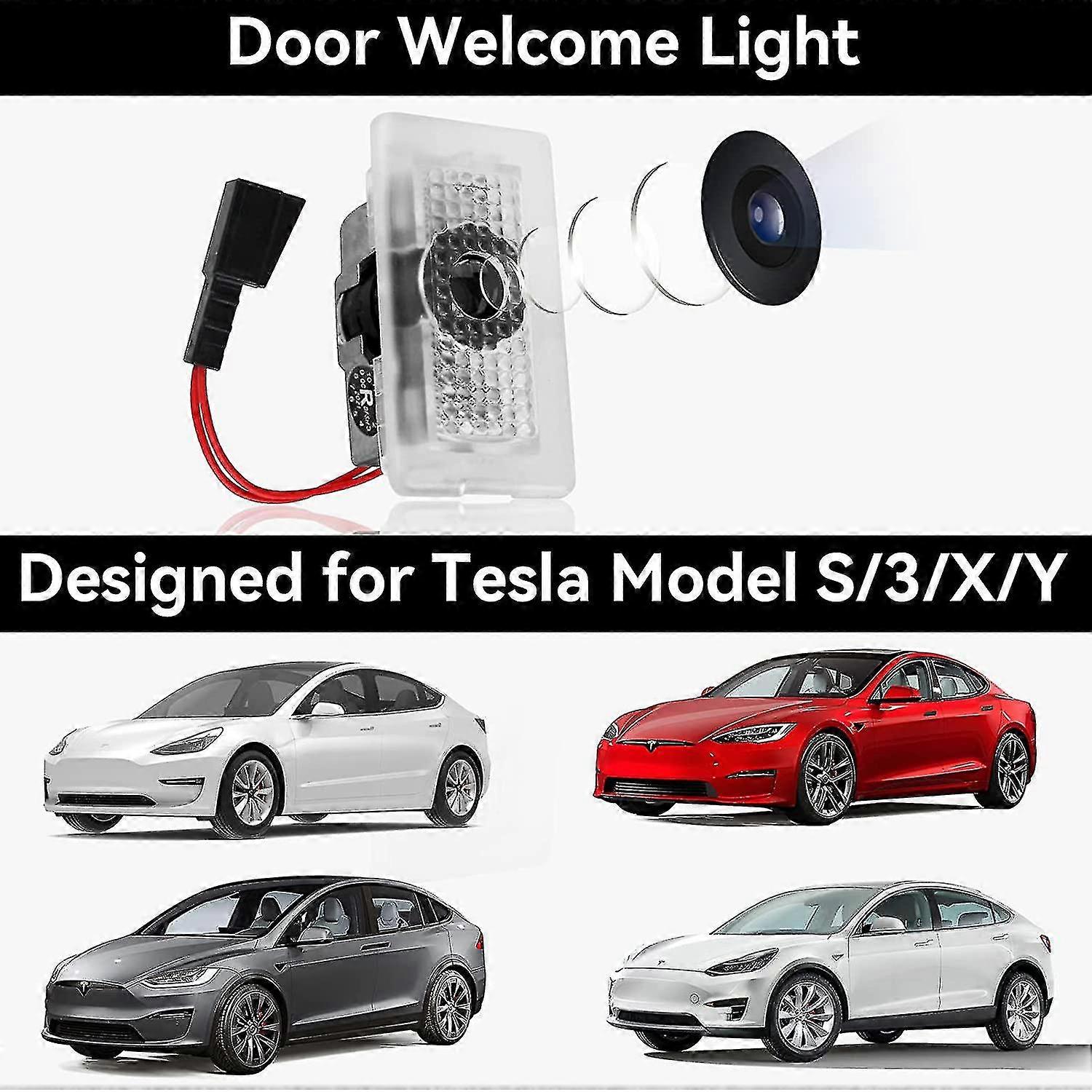 Door Logo Projector Light Welcome Light Step Light For Tesla Model 3 ...