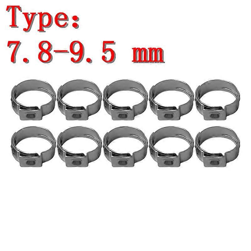Stainless Steel Single Ear Hose Clamp 10pcs 5.3-14.5mm Crimp Hose Clamp ...