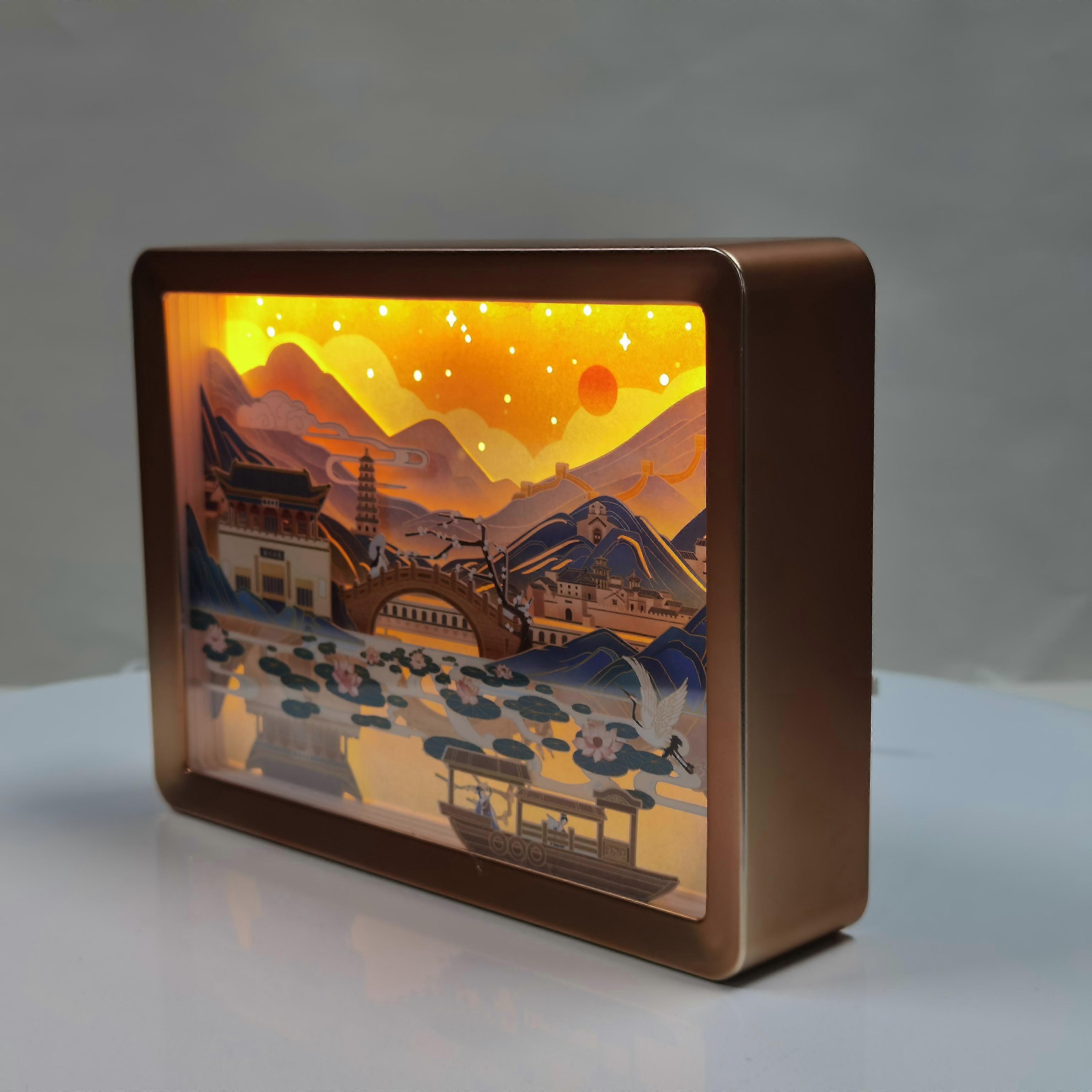 Creative 3d Light And Shadow Paper Carving Lamp Diy Led Night Light In ...