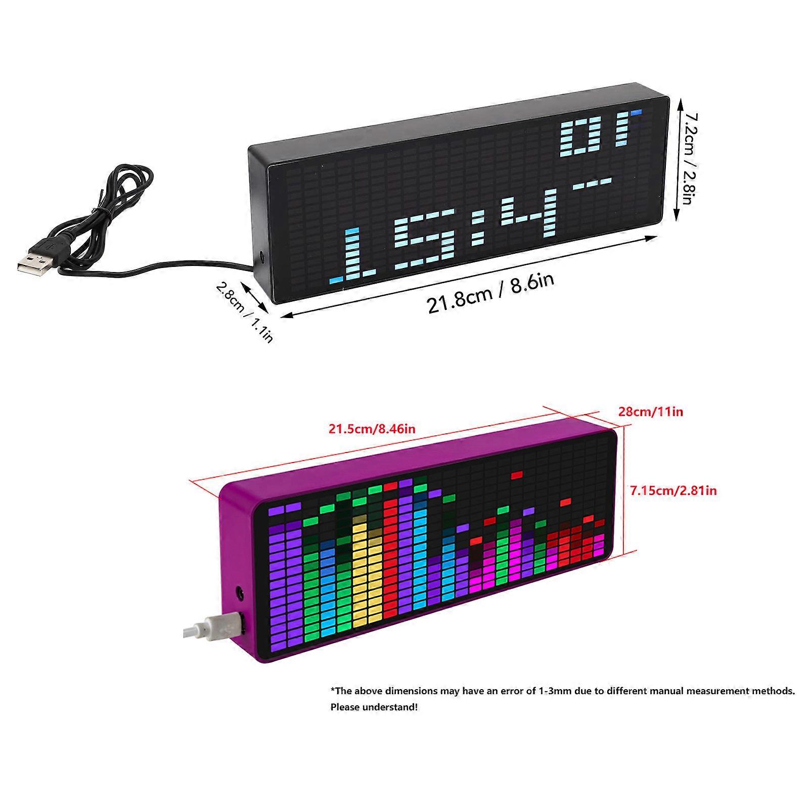 Color LED Music Spectrum Electronic Clock Voice Controlled Rhythm Light ...