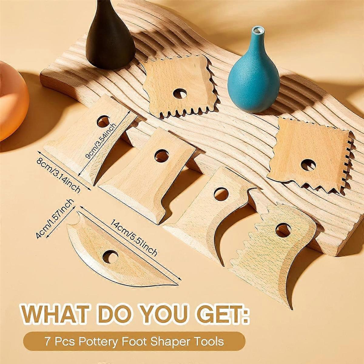 7 Pieces Pottery Tools Pottery Foot Shaper Tools Pottery Trimming Tools Pottery Profile Rib ...