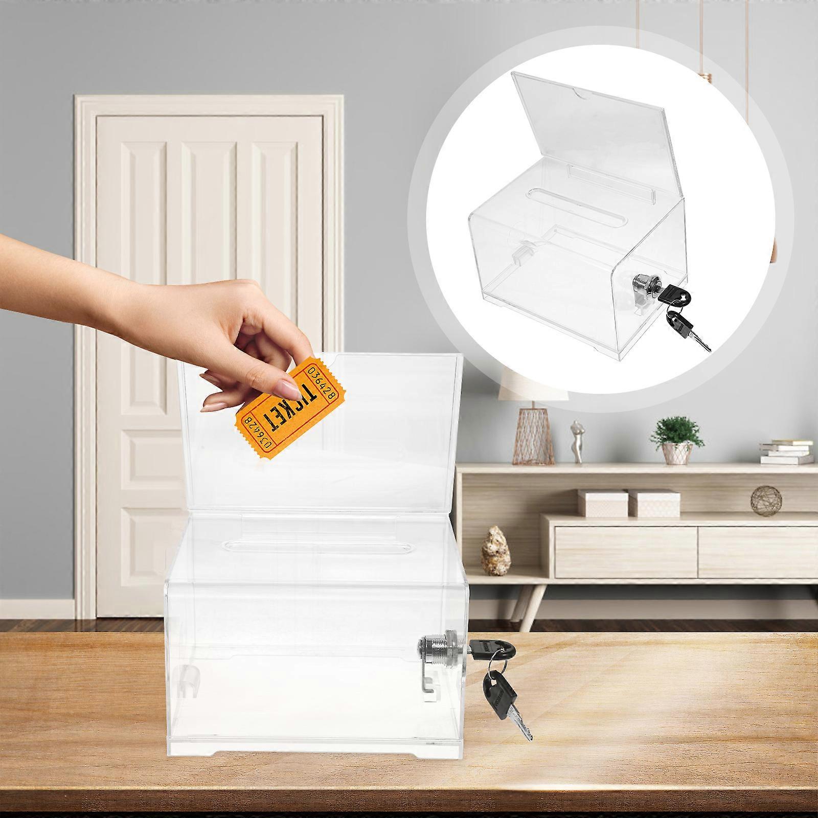 Clear Boxes Storage Lottery Balls Box Raffle Box Donation Bins ...