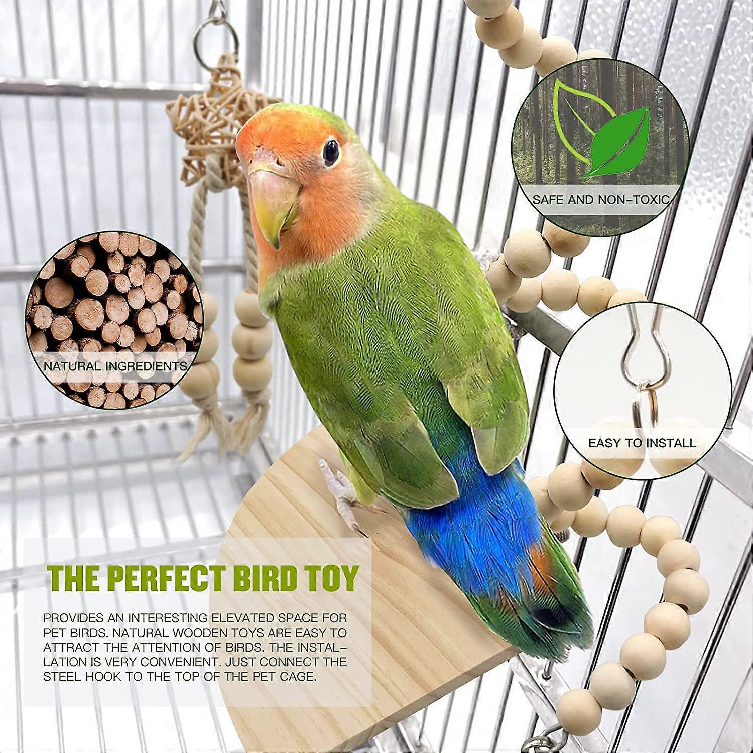 Bird Parrot Swing, chew Toy Toys, All Natural and Safe Non-Toxic ...