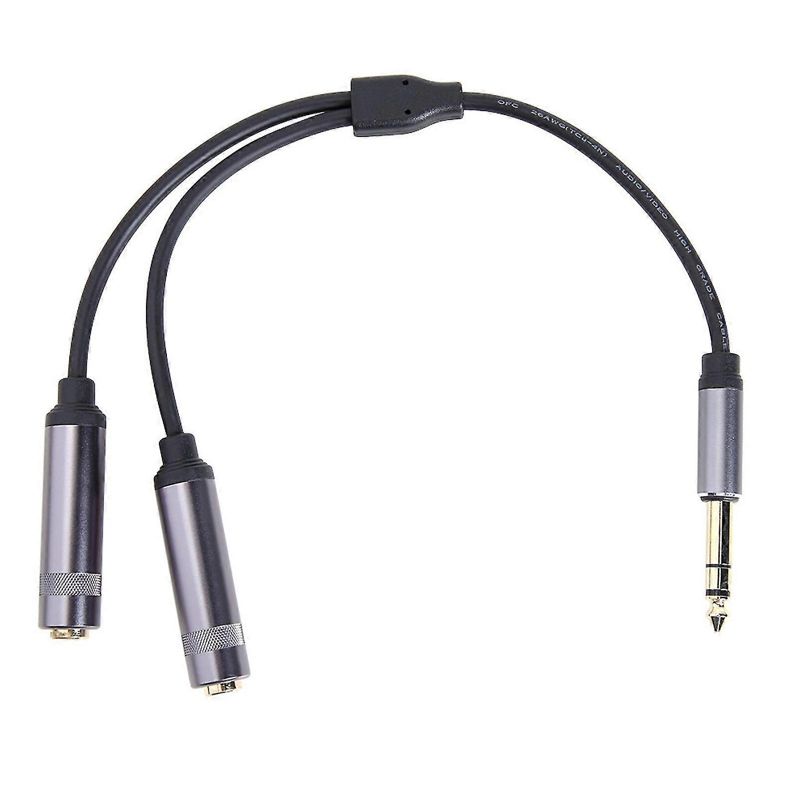 6.35mm 1/4" Stereo Plug Male To Dual Jack Female Y Splitter Cable Audio ...