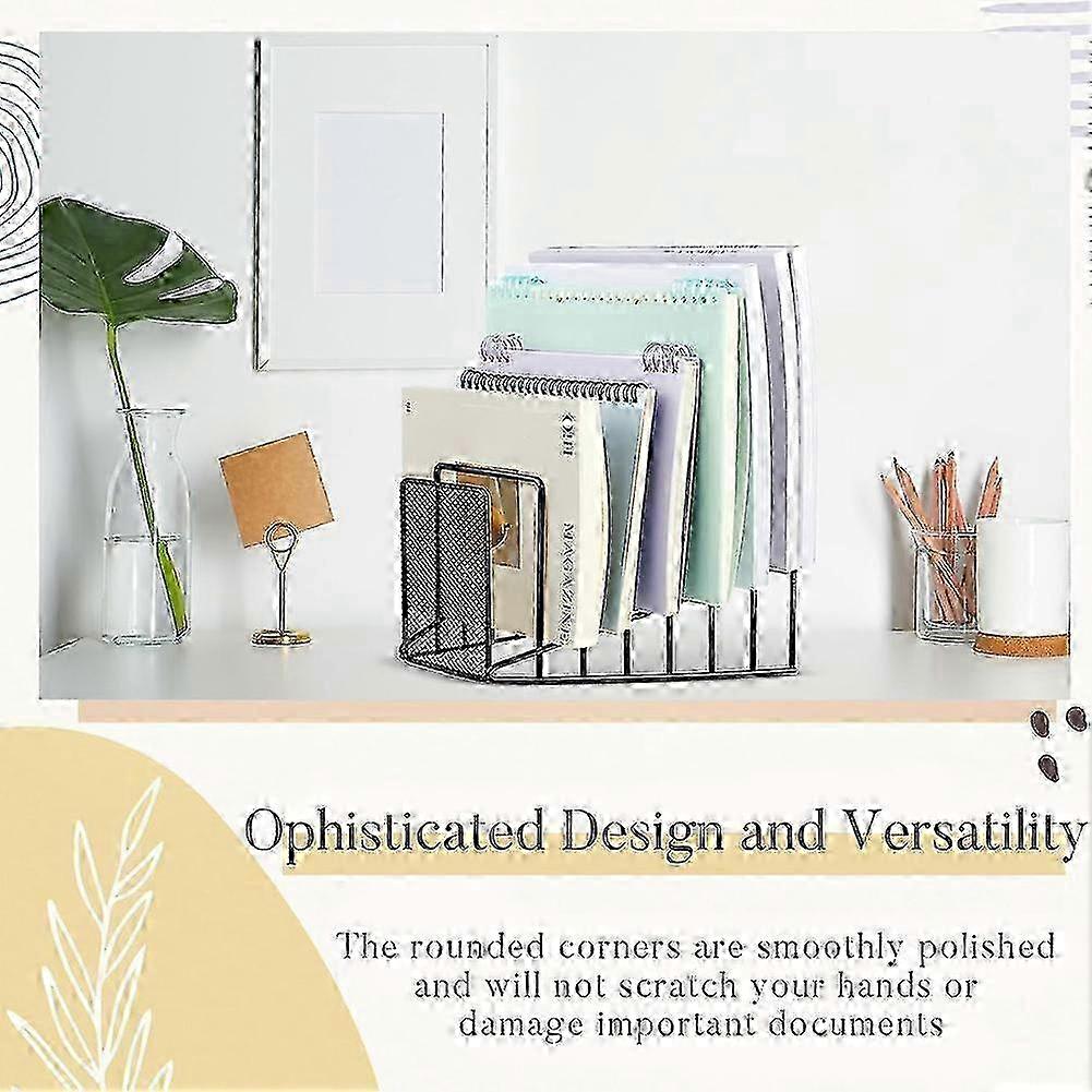 2 Pack Multi Step File Organizer Incline Desktop File Sorter Metal Wire ...