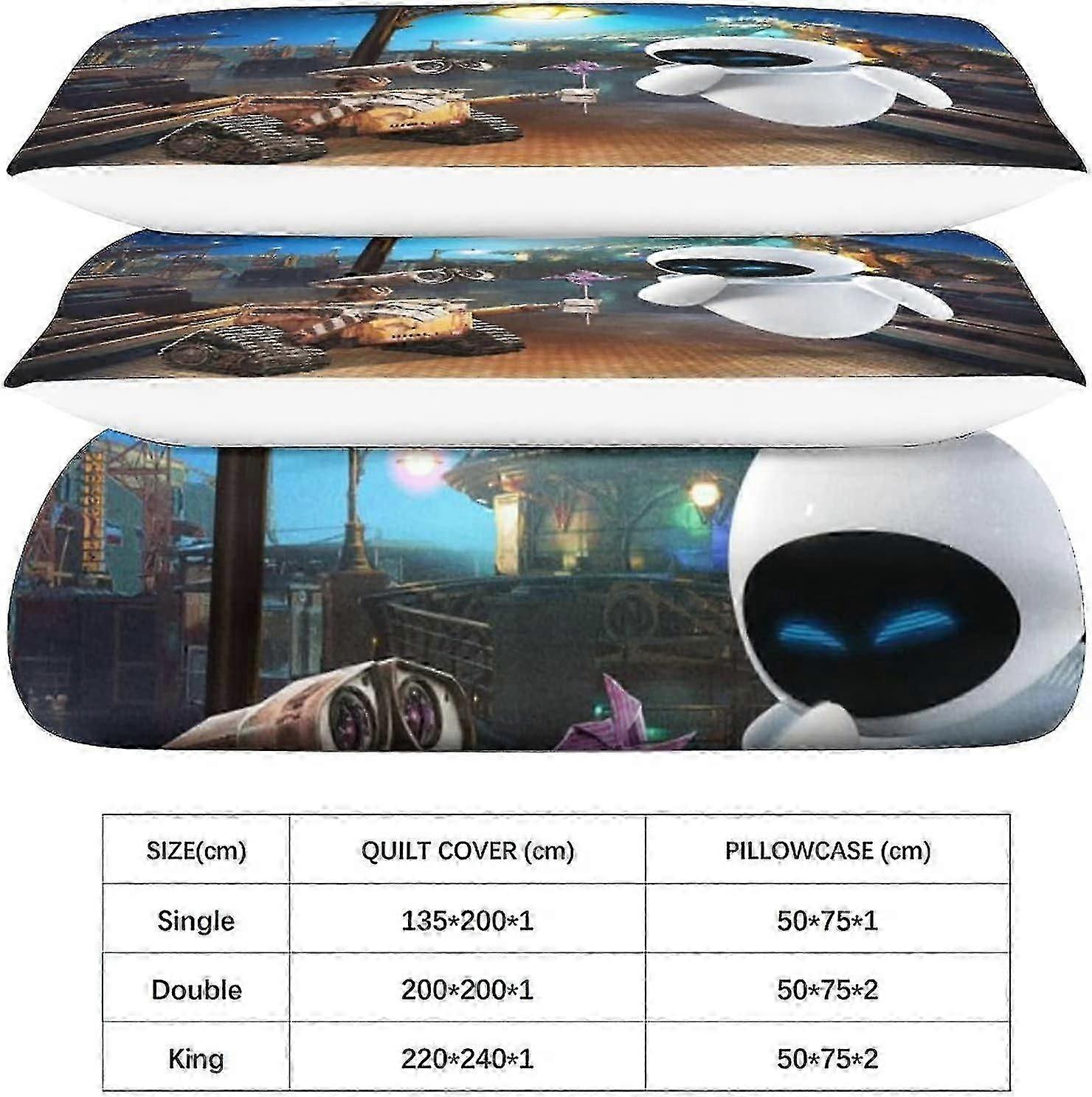 Ekenoz Wall-e Duvet Cover Bedding Robot Comforter Cover Set Girls 3 ...