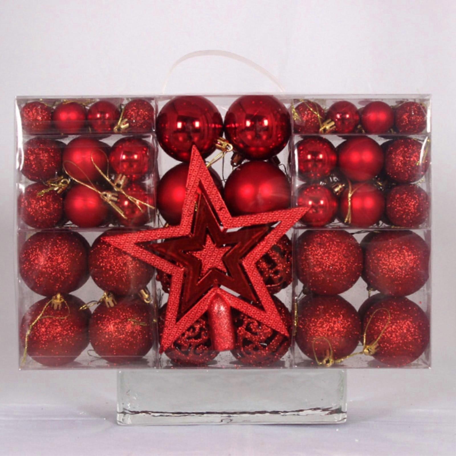 Christmas Baubles Set of 101Pc with Star Topper for Indoor and Outdoor ...