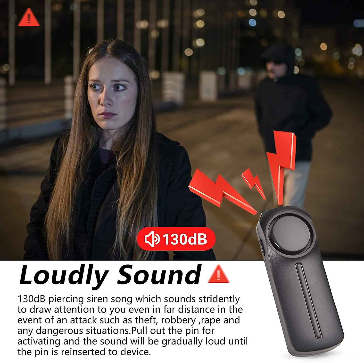 130db Personal Self Defense Siren, Alarm Keychain, Led Flashlight Siren, Self Defense Screaming ...