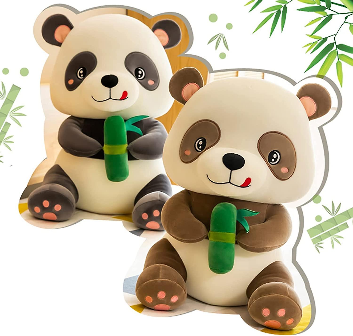 Cute Panda Plush Doll, Cartoon Holding Bamboo Panda Doll Stuffed Doll ...