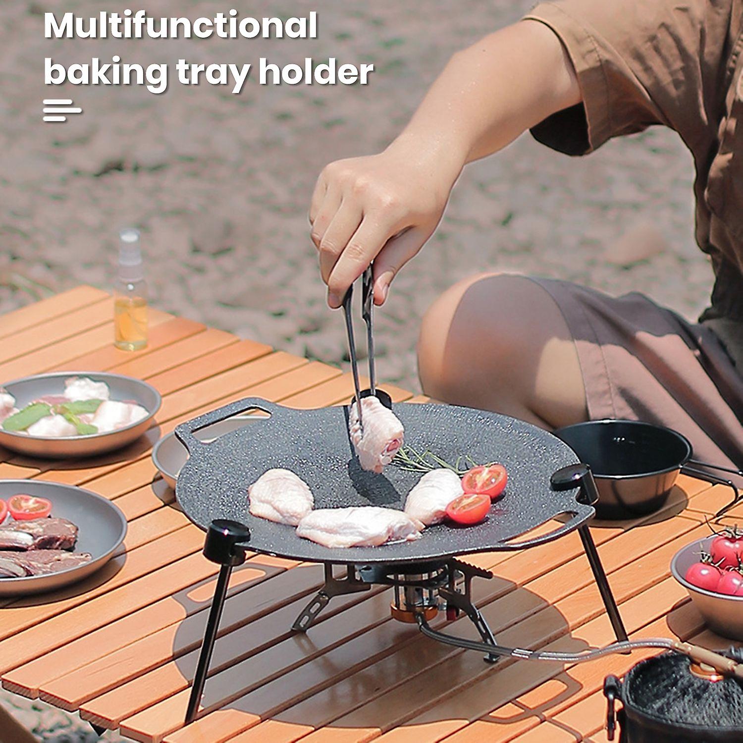 Outdoor Aluminum Alloy Grill Pan Rack Hanger Detachable Grill Vertical ...