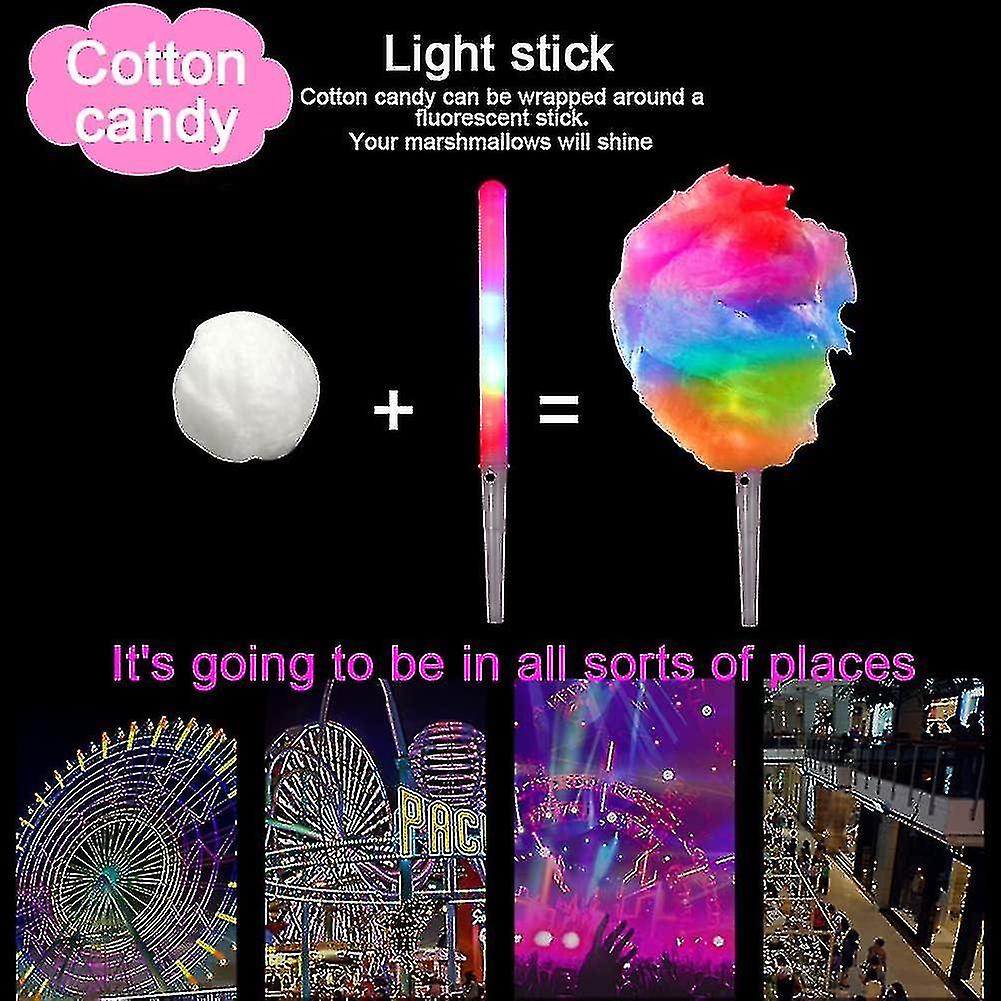 Candy Floss Sticks4pcs Cotton Candy Conesled Cotton Candy Conesreusable ...