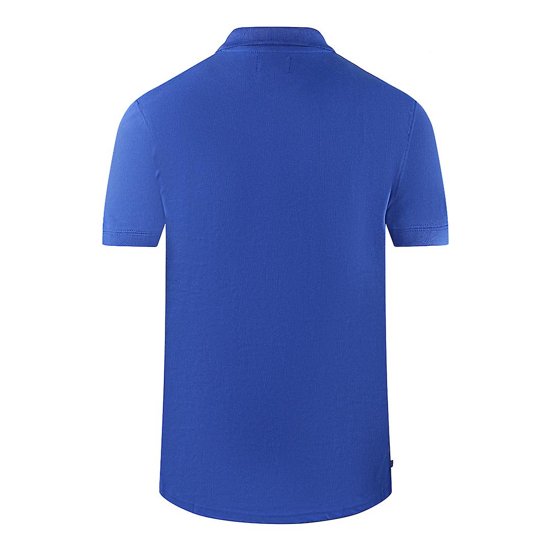 Aquascutum Brand Logo Plain Royal Blue Polo Shirt | Fruugo US