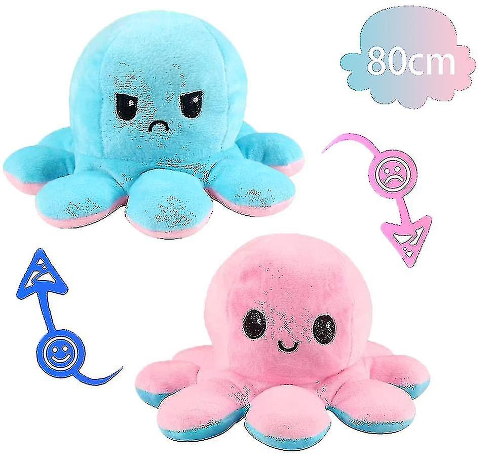80cm Giant Reversible Octopus Stuffed Animal Reversible Happy Sad ...