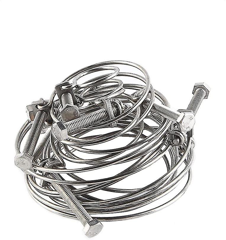 10 Pack 36-40mm Double Wire Hose Clamps, 201 Stainless Steel Hose ...