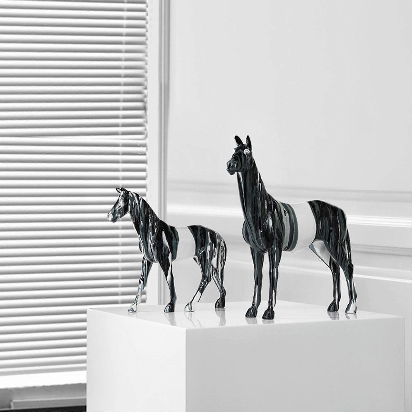 Resin Flow Color Standing Horse Statue Sculpture for Living Room ...